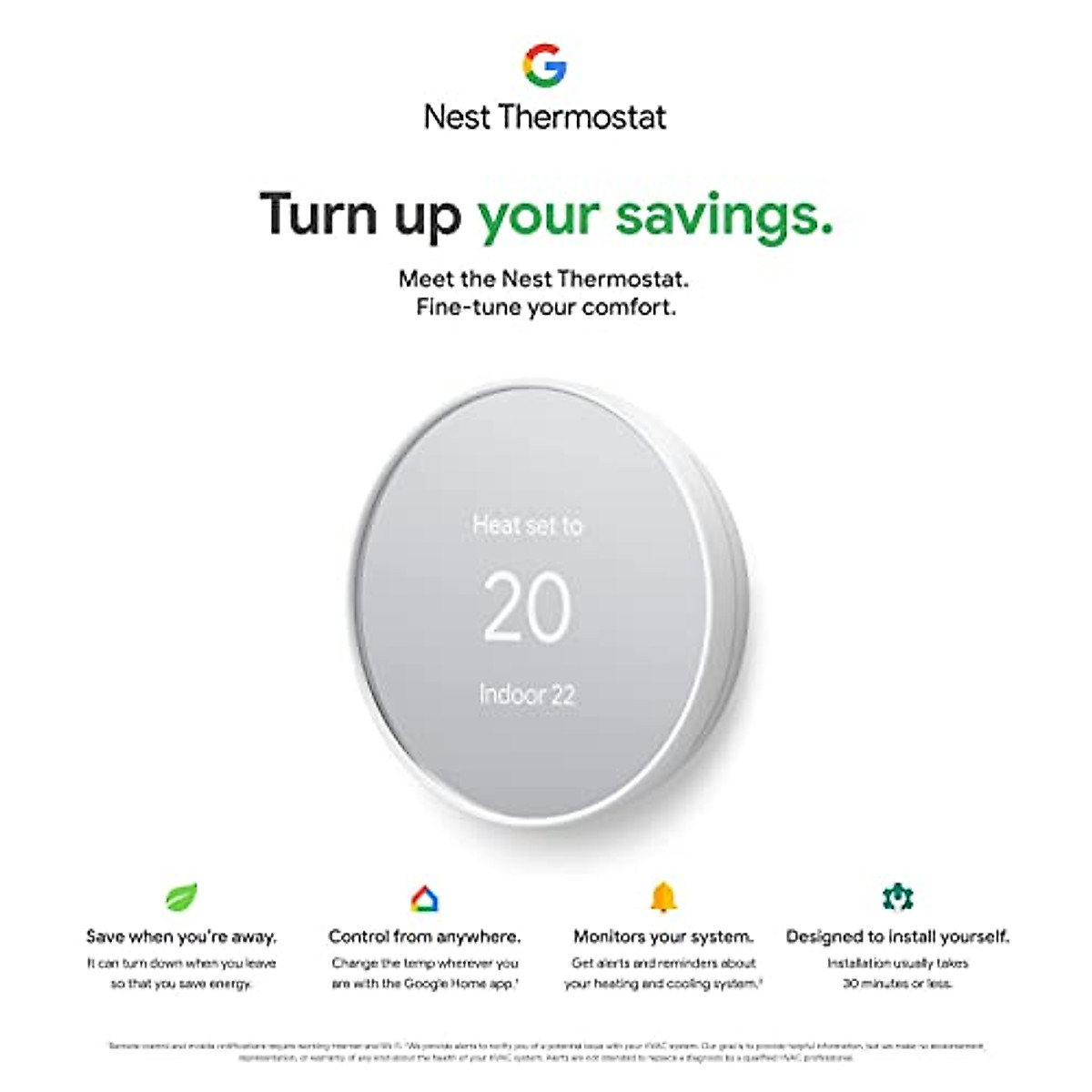 Google Nest Thermostat - Smart Thermostat for Home - Programmable Wifi Thermostat - Charcoal