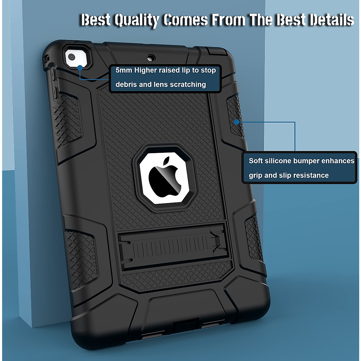 iPad Mini 5 Case, iPad Mini 4 Case, Hybrid Three Layer Armor Shockproof Rugged Drop Protection Cover Case Built with Kickstand for iPad Mini 4/5 7.9 Inch