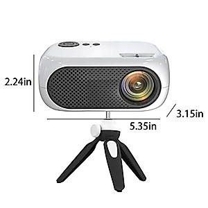 Projector, (U.S. Standard) LED Portable Mini Projector HD 1080P Projector U Disk Plug-in Card, Home HD Projector, with Tripod, External Audio Connection, Family Wonderful Gifts