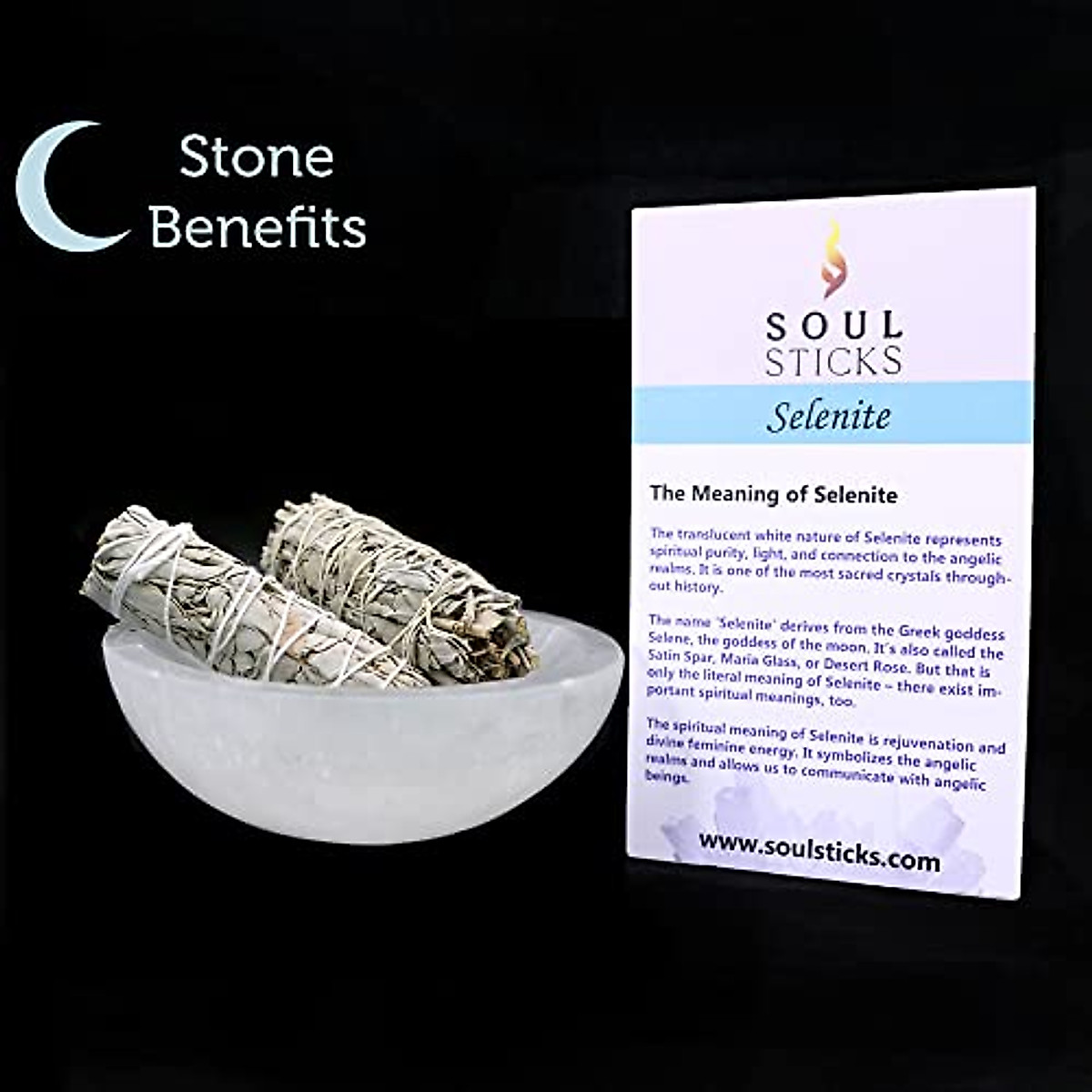 Selenite Crystal Bowls for Smudging, Healing, Recharging Crystals | Pure Selenite Smudge Bowl & Crystal Charging Station Ethically Sourced in Morocco (6 Inch (Pack of 1))