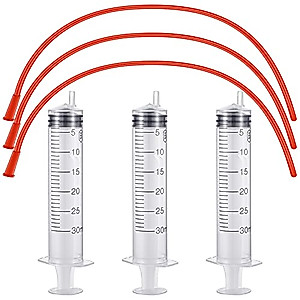 3 Sets Puppy Kitten Feeding Tube Kit Includes 3 Pcs 8 FR Red Rubber Feeding Tubes and 3 Pcs 30 ml Clear Feeding Syringe Kitten Syringe Feeding Supplies Feeding Tube Syringes Tool for Small Animals