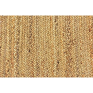 Unique Loom Braided Jute Collection Classic Quality Made Natural Hand Woven Area Rug (2' 0 x 3' 0 Rectangular, Natural)