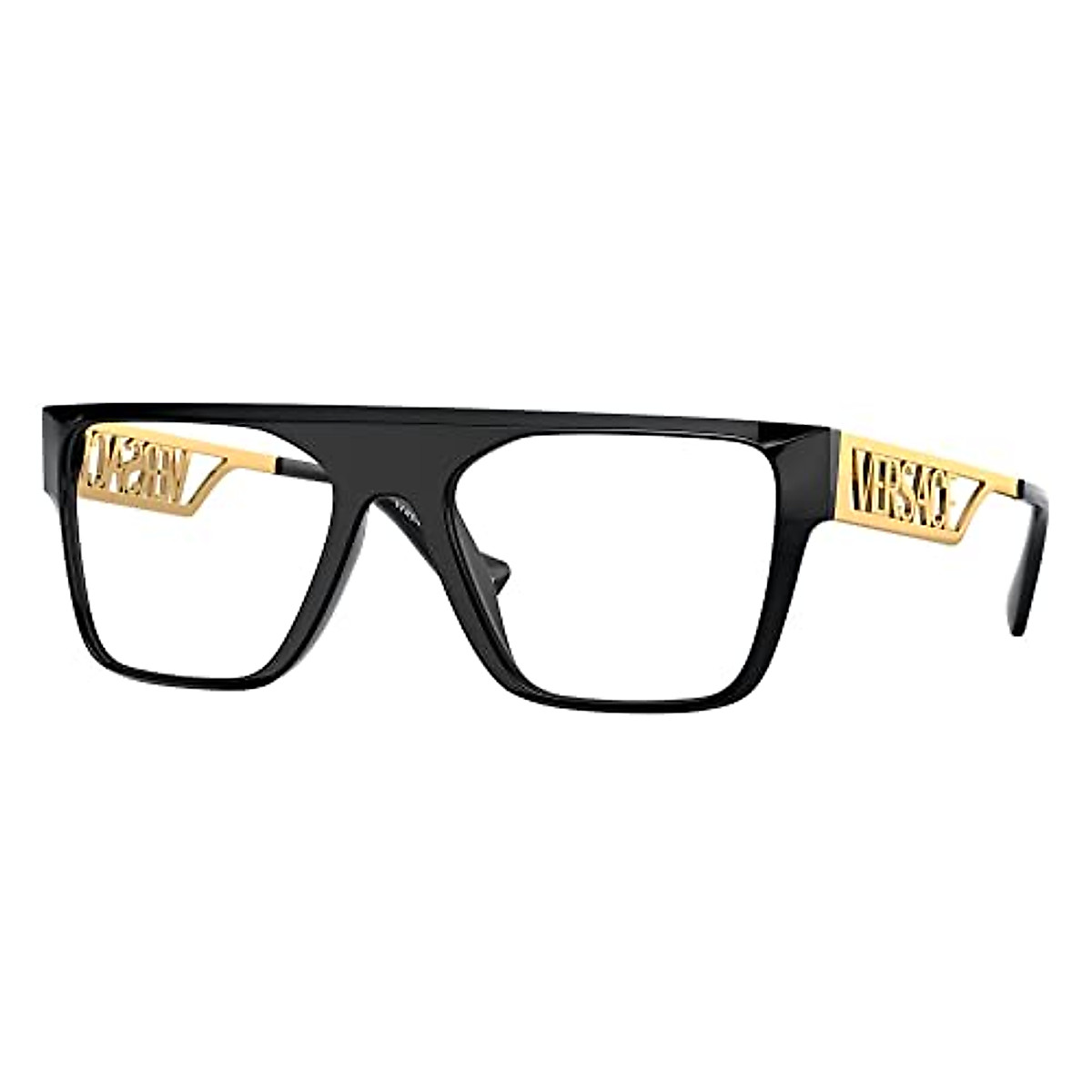 Versace VE 3326U GB1 Black/Gold Plastic Rectangle Eyeglasses 55mm