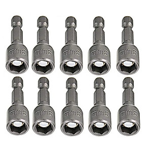Hex Magnetic Power 8mm 5/16 Socket Adapter Drill Bit Nut Driver Set 1/4 inch Hex for Power Tools, 10-Piece