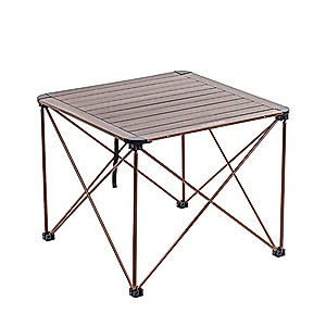 SUNESA Portable Picnic Table Folding Picnic Camping Table with Aluminum Table Top Collapsible Dining Table for Indoor Outdoor Camp Beach Party BBQ Foldable Camping Table (Color : Brass)