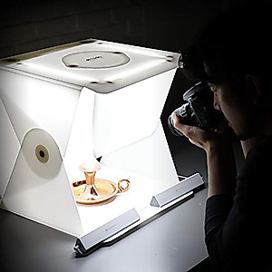 Foldio2 Plus + Front Cover + Halo Bars | 15" Portable Product Photo Studio Light Box with Dimmable 5700k LED Light | ORANGEMONKIE | World 1st All-in-One Photo Studio