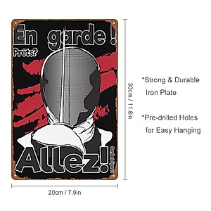 Fencing En garde physical culture Poster Signs 8 x 12 Inch Decor Funny Chic Art Wall Decort Home Yard Signs Bar Hotel Cafe Pub Indoor Outdoor restauran