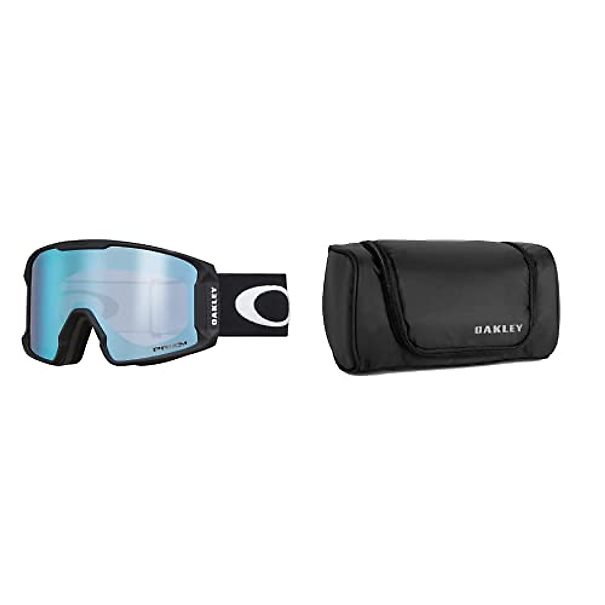 Oakley Line Miner Snow Goggle (Matte Black Frame/Prizm Sapphire Iridium Lens) with Large Goggle Soft Case