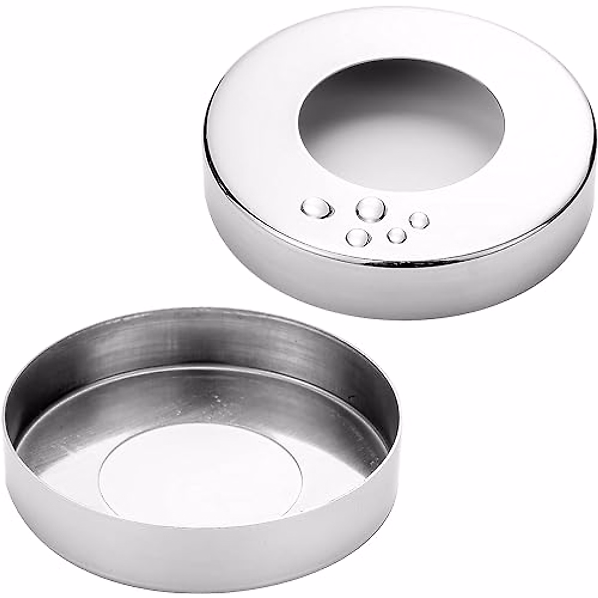 Juvielich 4 Pcs Escutcheon Plate Cover Base Pipe Cover Flange Plates 51mm Fit Pipe Dia 2.01" Overall Diameter 3.94 Inch 304 Stainless Steel for Pool Spa Ladder Handrail Post Plate Guardrail Silver