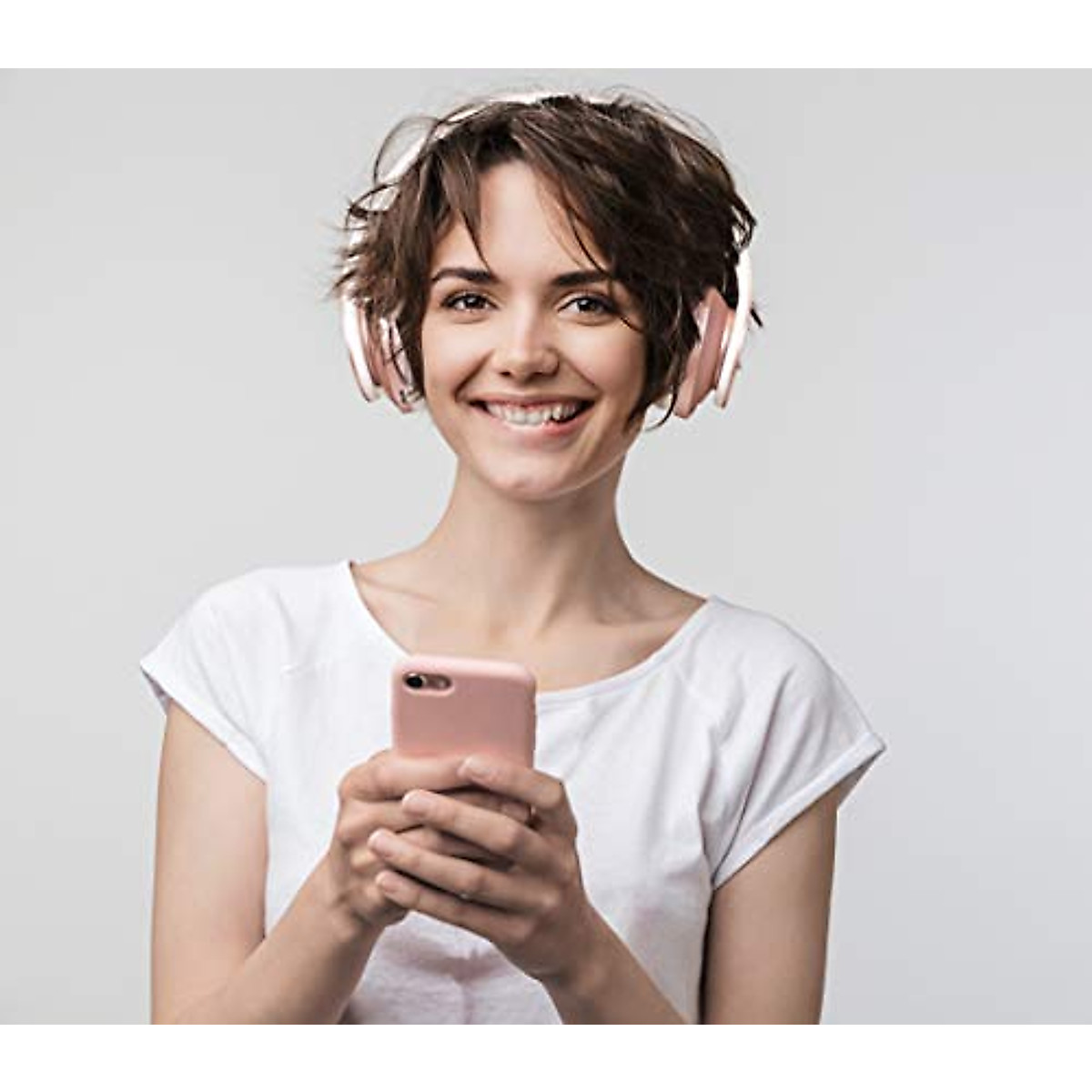 PowerLocus Rose Gold Bluetooth Headphones with Black/Silver Bluetooth Headphones