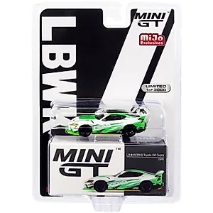 TSM Model GR Supra CSR2 LB Works RHD (Right Hand Drive) White & Bright Green w/Black Top Ltd Ed to 3000 pcs 1/64 Diecast Model True Scale Miniatures MGT00308