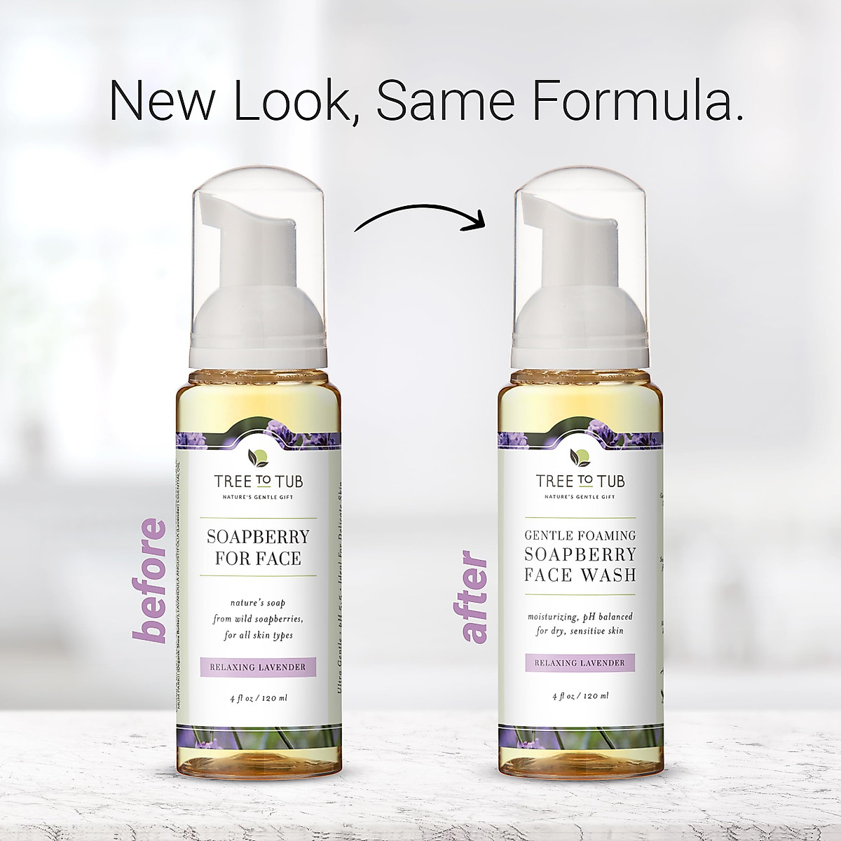 Tree to Tub Sensitive Skin Face Wash for Dry Skin - Moisturizing Gentle Face Cleanser for Women & Men, Hydrating Foaming Facial Cleanser, Daily Face Soap w/Organic Aloe Vera, All Natural Lavender Oil