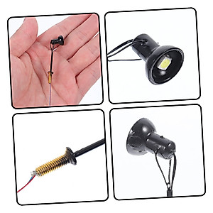 Housoutil 3sets Vivid Sand Table Spotlight Mini Spotlights for Models Micro Landscape Light Decor Miniature Spotlight 5pcs*3