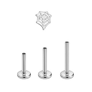 FANSING Halloween Nose Studs for Women Nostril Piercing Jewelry Silver Surgical Steel Tragus Helix Conch Cobweb Cartilage Earring with 18g 6mm 8mm 10mm Internally Threaded Posts