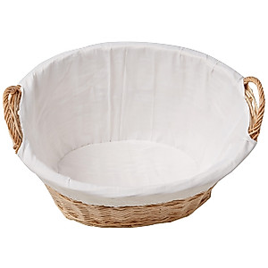 Household Essentials ML-5569 Willow Wicker Laundry Basket with Handles and Liner | Natural Brown