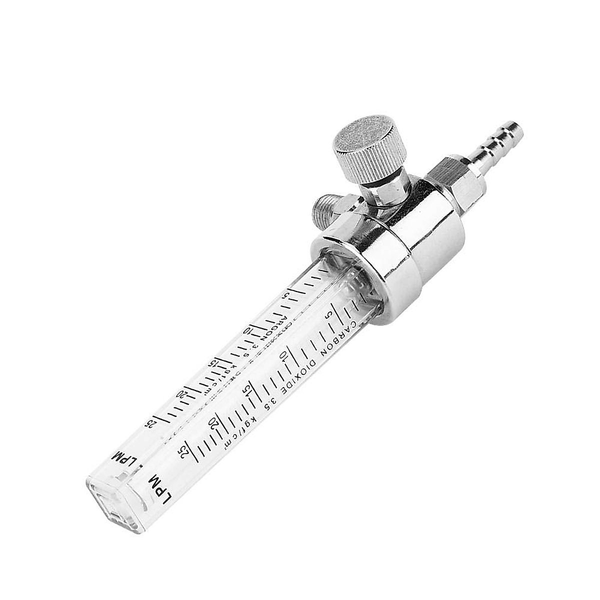 Gas Flow Meter, WL-12 Tube Type Copper Chrome Plated Air Gas Flowmeter, NPT 1/4 Inlet Thread, 1-25 m3/h Measuring Range, Oxygen Flow Meter