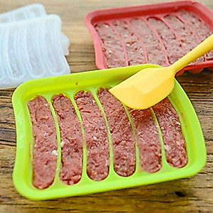 Non-Stick Silicone Sausage Mold for Homemade Hot Dogs, DIY Hot Dogs, BPA Free, Hot Dog Mold for Oven and Microwave (Green, 6-Cavity)