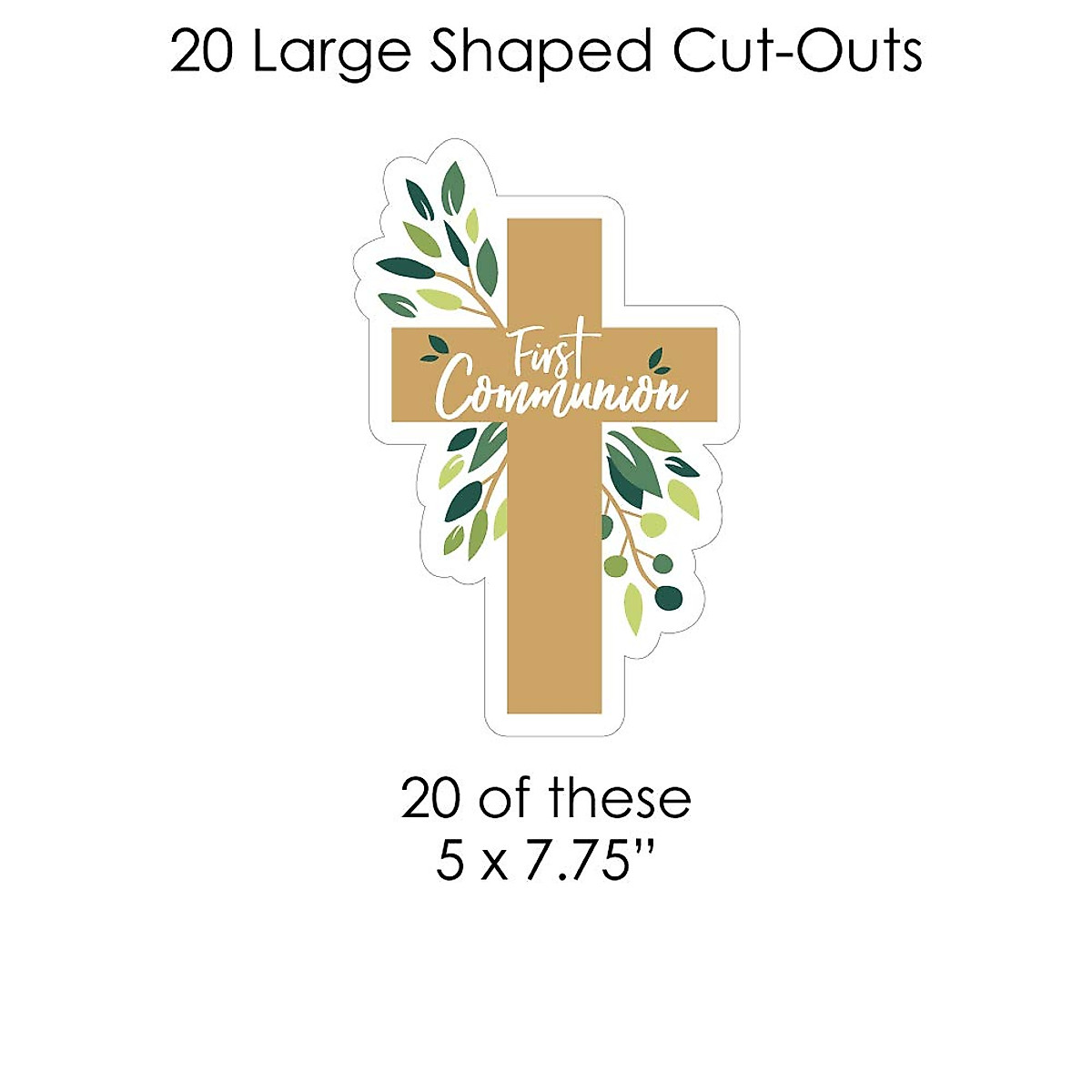 Big Dot of Happiness First Communion Elegant Cross - Religious Party DIY Decorations - Clothespin Garland Banner - 44 Pieces