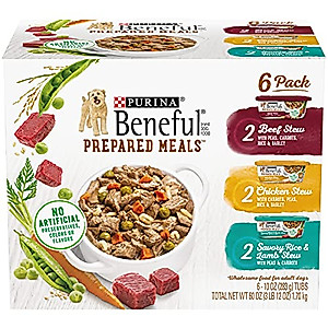 Purina Beneful High Protein, Gravy Wet Dog Food Variety Pack, Prepared Meals Stew - (2 Packs of 6) 10 oz. Tubs