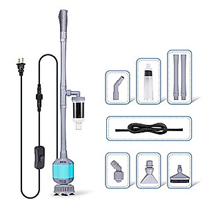 hygger 360GPH Electric Aquarium Gravel Cleaner, 5 in 1 Automatic Fish Tank Cleaning Tool Set Vacuum Water Changer Sand Washer Filter Siphon Adjustable Length 15W