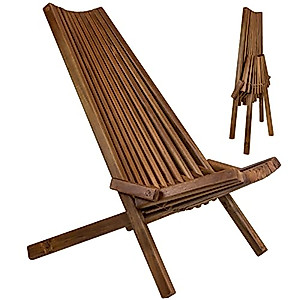 CleverMade Tamarack Folding Wooden Outdoor Chair & Christopher Knight Home 305722 Esme Outdoor Acacia Wood Bench, Teak Finish