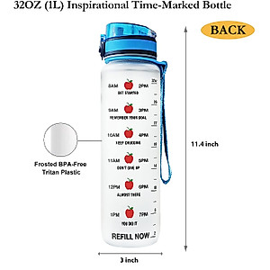64HYDRO 32oz 1Liter Motivational Water Bottle with Time Marker, Teacher Of Tiny Humans, Kindergarten Teacher - HHP1808024