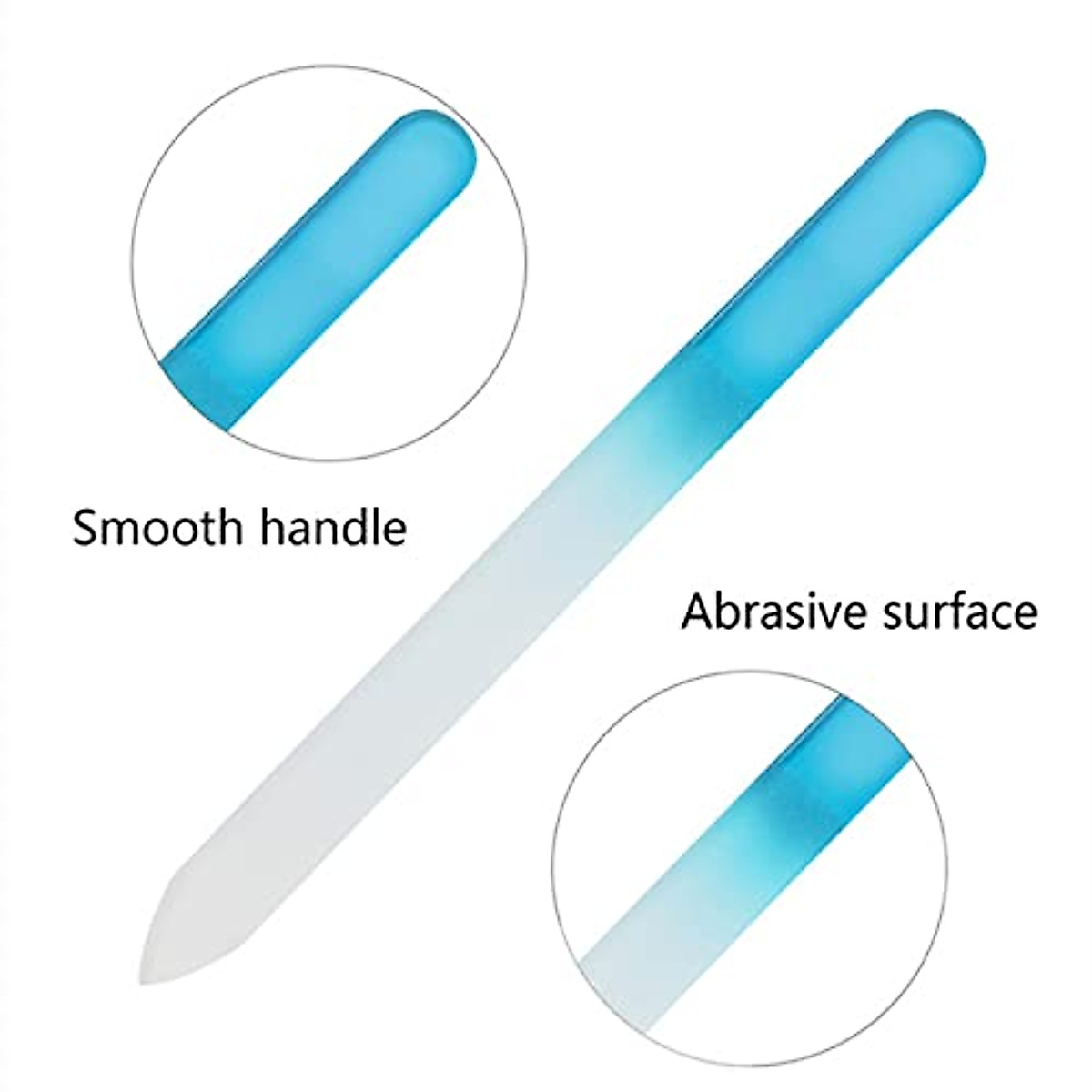 Glass Nail File Glass Nail File With Case Double Sided Etched Surface Files Professionals Glass File Stocking Stuffers For Women Unique Gifts Package For Nail Acrylic Kit Sets (Blue, One Size)