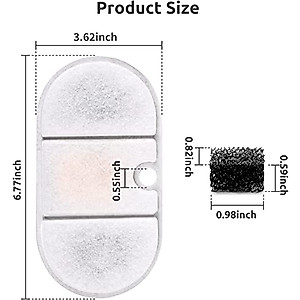 VinDox 32 Packs Replacement Cat Water Fountain Filters Compatible with PETLIBRO Capsule Pet Water Fountain: PLWF002,71oz/2.1L Ultra Quiet-BPA-Free, Two Flow Modes Pet Water Dispenser