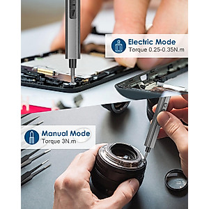 Vastar Mini Electric Screwdriver, 42 in 1 Cordless Precision Screwdriver Set with 34 Magnetic Precision Bits, Rechargeable Portable Repair Tool Kit with LED Lights for Phones Laptops Glasses Camera