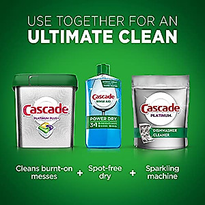 Cascade Platinum Dishwasher Pods, ActionPacs Dishwasher Detergent with Dishwasher Cleaner Action, Lemon Platinum Plus, 70 Count