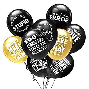 Divorce Party Balloons - Getting spilt has never been so much fun - celebrate your freedom in style with these classy and sassy balloons with 6 different designs. - Style #1