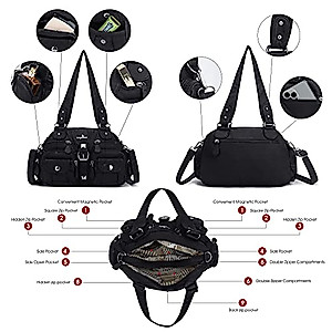 Angel Kiss Crossbody Purses for Women Shoulder Bag Multipocket Soft Hobo Purses Removable Strap Leather Handbags