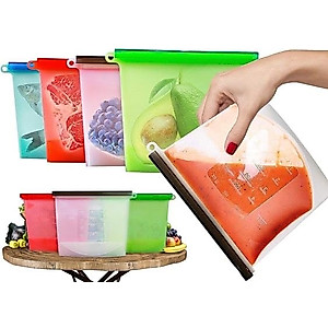 Eco-Friendly Reusable Silicone Food Bags (Set of 3) – BPA Free, Leakproof, Freezer & Microwave Safe, Dishwasher Safe, Multipurpose Storage for Snacks, Meals, and Organizing