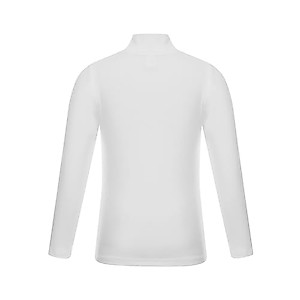 Aislor Kids Boys Girls Long Sleeve Thermal Tops Bear Embroidery Mock Neck Warm Underwear T-Shirt Baselayer Undershirts White 9-10 Years
