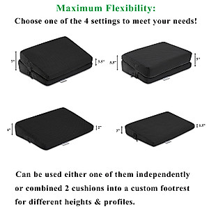 InteVision 4-in-1 Footrest for Added Height - Premium Foam Foot Cushion Works Great for Under Desk or bar - Will not Slide on Any Surface
