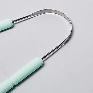 Boka Rasana Stainless Steel Tongue Cleaner and Scraper with Linen Travel Pouch, Remove Tongue Buildup and Freshen Breath (Pack of 1)