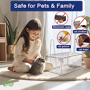 2 Pack Humane Rat Traps - Have a Heart Mouse Trap for Squirrel Mouse Rat Mice, Live Rat Traps Catch and Release for Indoors and Outdoors
