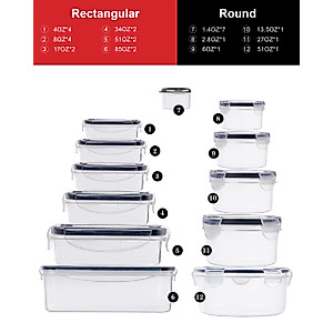 FOOYOO 56 Pcs Large Food Storage Containers Set with Lids (28 Containers & 28 Snap Lids) - Airtight Plastic Containers for Pantry & Kitchen Organization, BPA-Free, Leak-Proof with Labels & Pen