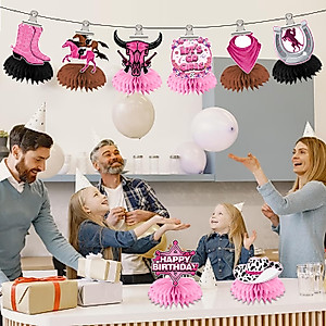 8 Pcs Disco Cowgirl Party Decorations, Western Cowgirl Party Decorations, 3D Double Side Cowgirl Centerpieces for Tables, Cowgirl Theme Party Decorations, Cowgirl Party Decorations, Lets Go Girls