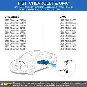 FAERSI Fuel Pump Replace# E3622S Compatible with 1996-1997 Chevy | GMC C1500 C2500 C3500 K1500 K2500 K3500 V6 V8 4.3L 5.0L 5.7L 7.4L Module Assembly