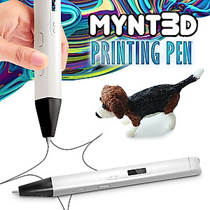 MYNT3D Professional Printing 3D Pen with OLED Display & 3D Pen Mat Kit, DesignPad + FreePad,Black