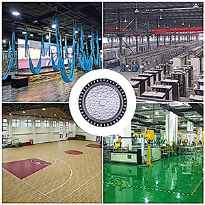 100W UFO LED High Bay Light Factory Warehouse Industrial Lighting 12000 LM 6000-6500K IP54 Warehouse LED Lights- High Bay LED Lights- Commercial Bay Lighting for Garage Factory Workshop Gym (5 PCS)