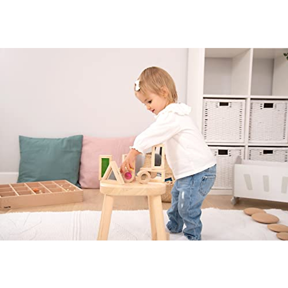 TickiT Rainbow Blocks - Set of 24 - Sensory Blocks for Toddlers Aged 12M+ - Colorful Montessori Stacking Shapes - First Building Blocks