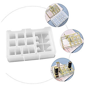COHEALI Storage Box Mold Makeup Organizer Box Tray Mold Resin Tray Mold Handicraft DIY Silicone Box Epoxy Silicone Handicraft Mold Silicone DIY Molds Sturdy DIY Mold Silica Gel White