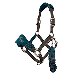 LeMieux Vogue Fleece Headcollar - Halter & Leadrope (Black - Full)