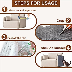 118" x 15.8" Cat Scratching Mat, Large Cat Scratch Furniture Protector Trimmable Self Adhesive Couch Protector from Cat Claws,Decorative Cat Tree, Cat Scratching Post and Cat Wall Furniture