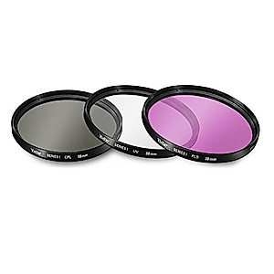 58mm Multi-Coated 3 Piece Filter Kit (UV-CPL-FLD) for Canon Rebel T5, T6, T6i, T7i, T8i, EOS 80D, EOS 90D, EOS 77D, SL3 Cameras with Canon EF-S 18-55mm is STM Lens