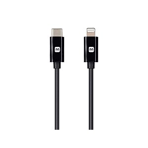 Monoprice Lightning to USB-C Charging Cable - Apple MFi Certified, 1.5 Feet, Black - Essential Series