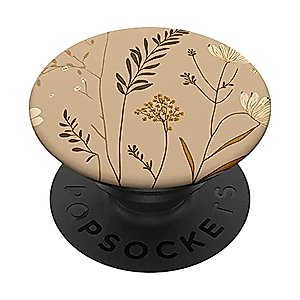 Beige Tan Wildflower Floral Minimal Flower Boho PopSockets Swappable PopGrip