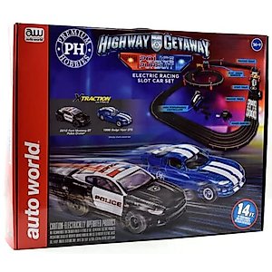 Auto World/Premium Hobbies Highway Getaway Mustang VS Viper HO Scale Slot Car Race Set CP7974